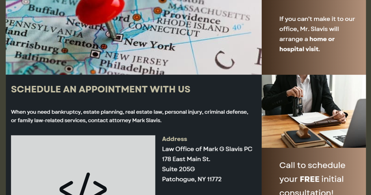 Contact Us - Law Office of Mark G. Slavis PC